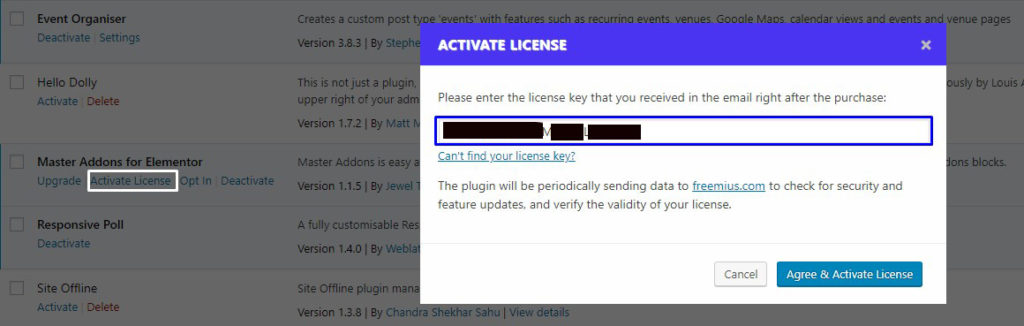 How To Active Master Addons Pro license in your Website?